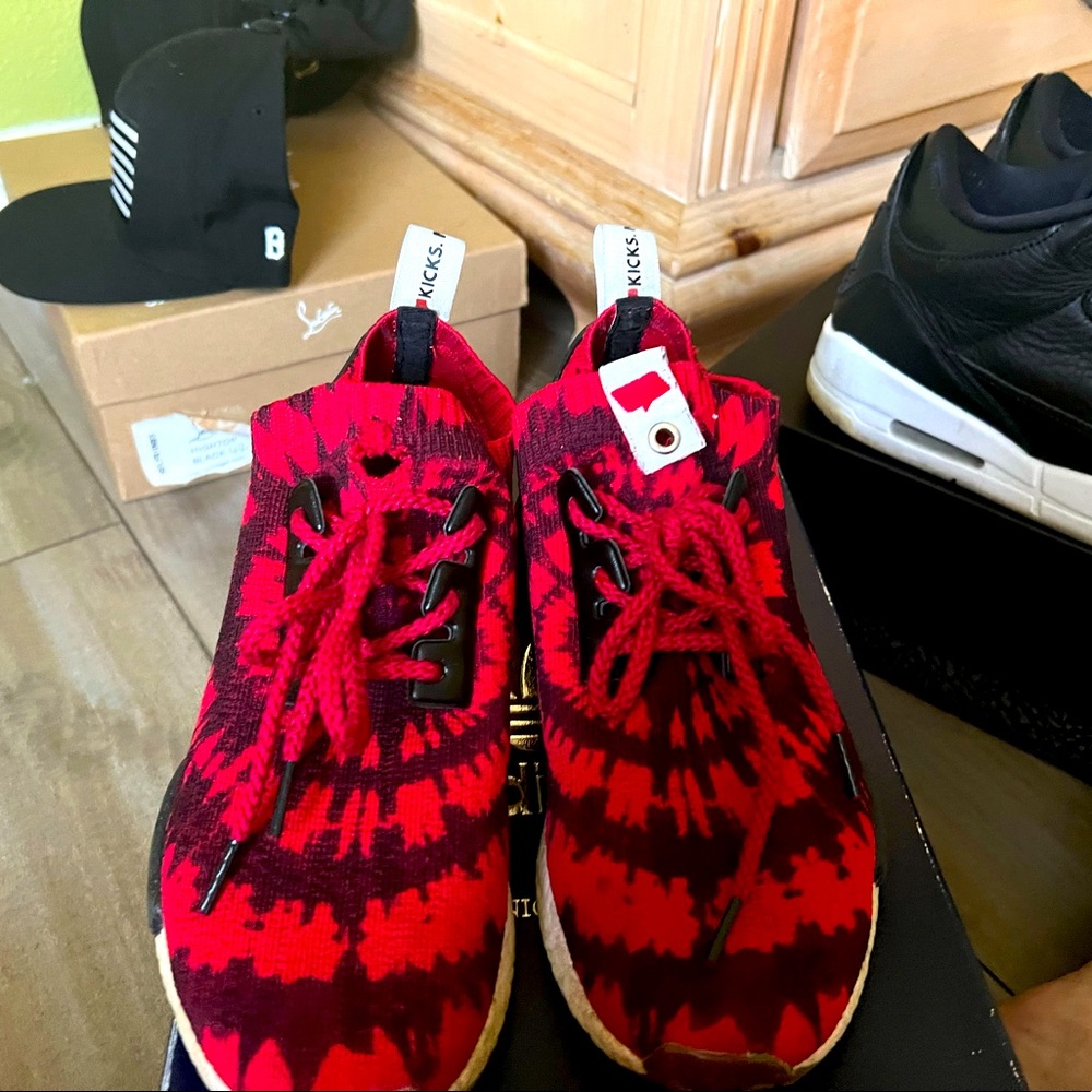 Red Adidas Kicks With Black Spider Web Like New In Or… - Gem